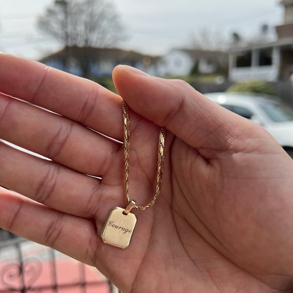 Diamond Name Necklace | 14k Solid Gold Personalized Nameplate | 3D ...