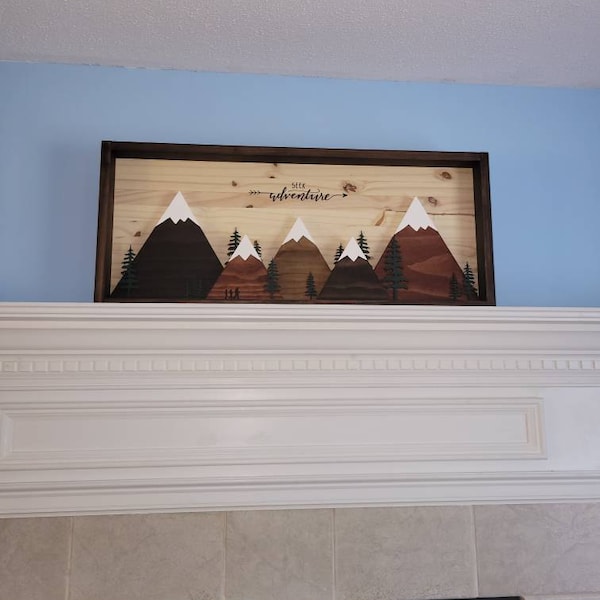 Handcrafted Wooden Pine Tree Decor With Lights: Christmas Cabin Decor ...