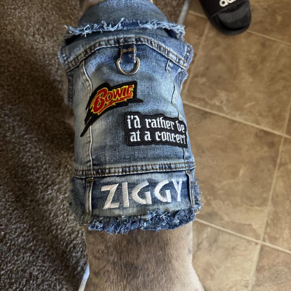 Denim Patch Small Dog Cat Vest-animal Lover Gift- Denim Patched Dog ...