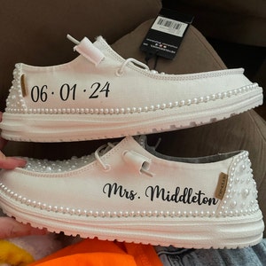 Womens / Wedding Custom Dude Shoes Perfect for Custom Gifts, Bridal ...