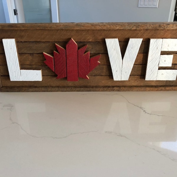 Handmade Rustic Wood Canadian Flag | Canada Decor and Gift | Canada Day ...