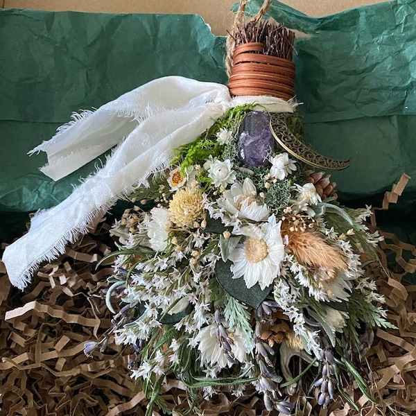 Witch Broom. Floral Broom. Altar Broom. Witchy. Floral Besom. Dried ...