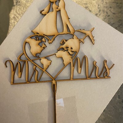 Travel Themed Wedding Cake Topper Personalized Travelling Cake - Etsy