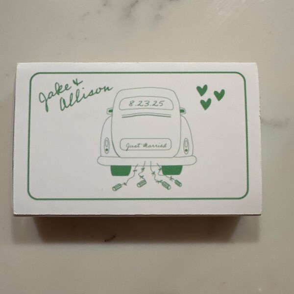 Custom Just Married Car Matchboxes – Wedding Favors With Cans ...