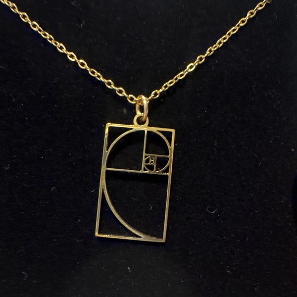 Fibonacci Spiral Necklace | Golden Ratio, Math Science Jewelry, Unique ...