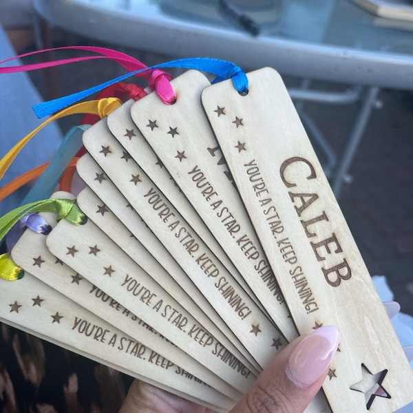 Personalised Wooden Bookmark | Gift Idea | Any Name | Student Incentive ...