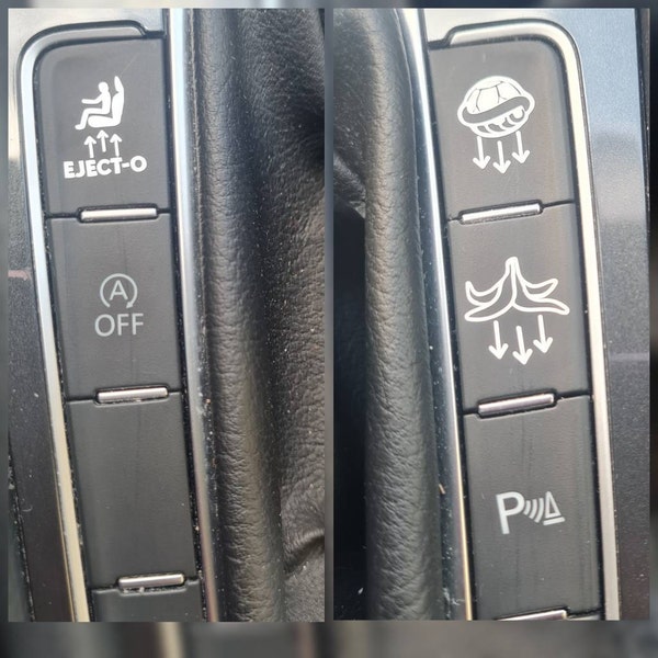 Blank Car Button Decal, Eject Passenger Button Decal, Blank Buttons ...