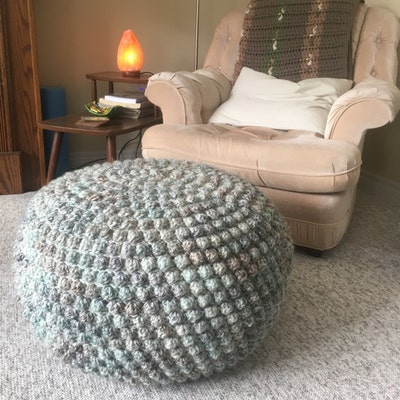 CROCHET PATTERN Bobbles Pouf Video Tutorial Diy Tutorial Crochet Pouf ...