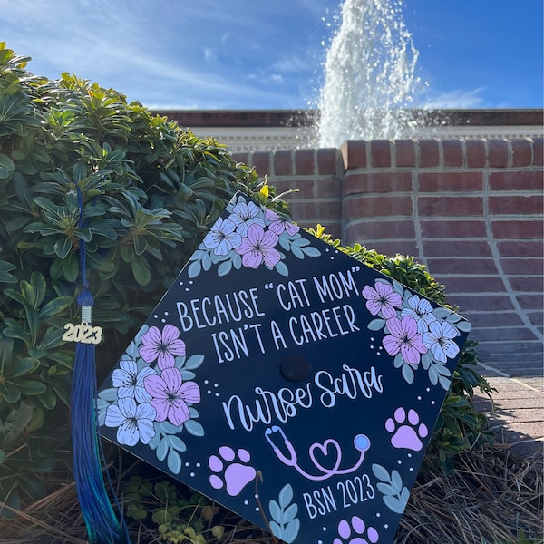 Custom "paw Print Perfection" Graduation Cap Topper, Nursing Graduation ...