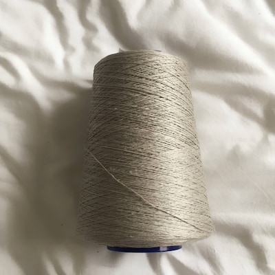 100% Linen Yarn on 500g 17.6oz Cone in Natural Flax Color, Not Dyed ...