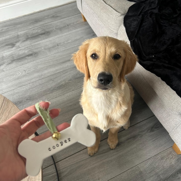 Personalised Dog Bone Clay Tree Decoration, Pet Christmas Decoration ...