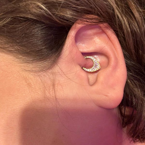 Gold Daith Jewelry Earring, Simple Titanium Minimalist Daith Jewelry ...