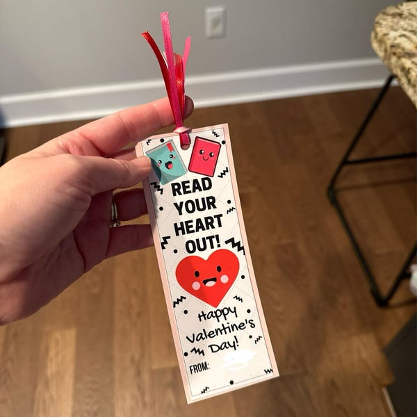 Reading Valentine Bookmarks-edit Printable Valentine's Card for Kids ...