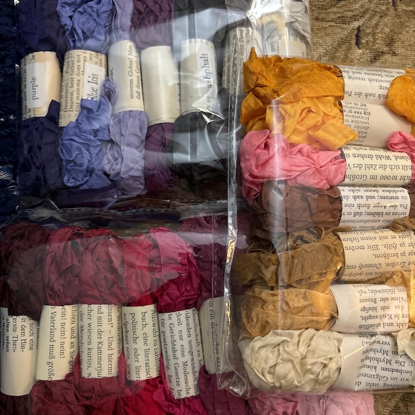 ASST CLAY Rayon Crinkle Ribbon Binding Shades of CLAY 5 Yards Each ...