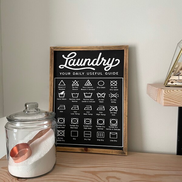 Laundry Symbols Guide SVG, Laundry Wall Sign SVG, Laundry Guide Sign ...