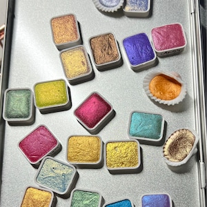 MICA DOTCARDS Handmade Watercolors Mica Metallic Dot Cards - Etsy