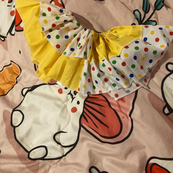 Detachable Clown Collar, Yellow With Multicolor Polka Dot Clown Collar ...