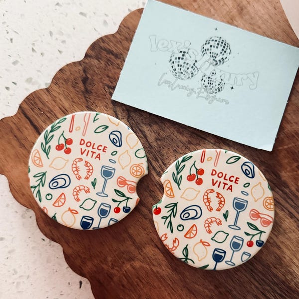 Boho Car Coasters | Earthy Aesthetic Car Decor | Minimalist Bohemian ...