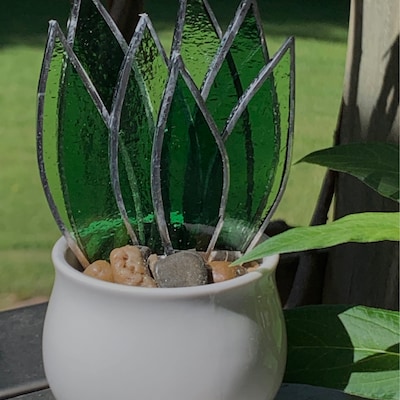 Mini Stained Glass Agave Plant - Etsy