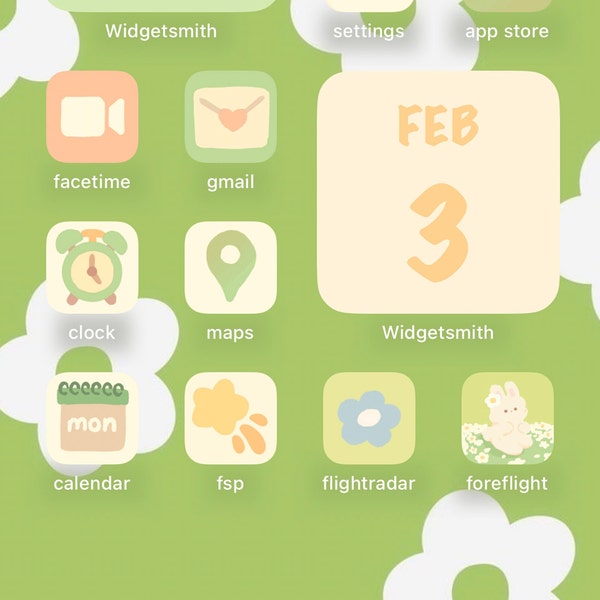 Cute Green Hand Drawn Ios & Android App Icons | Home Screen Set | App ...