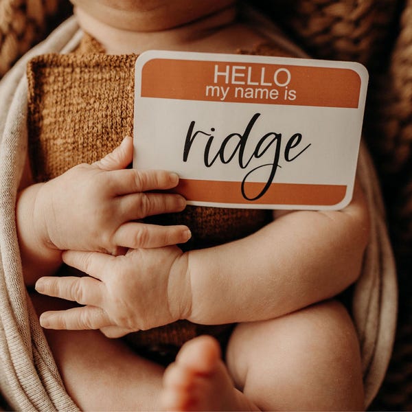 Hello, My Name is … Personalized, Modern Baby Name Tag Sticker - Etsy