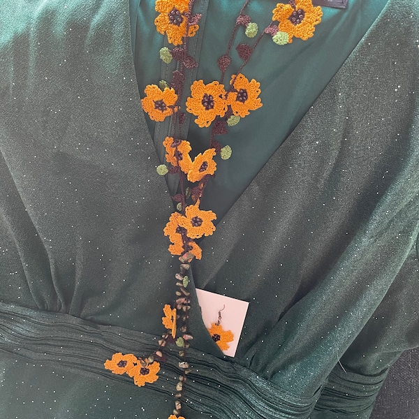 Celestial Blue Star Crochet Lariat, Boho Beaded Necklace, Crochet ...