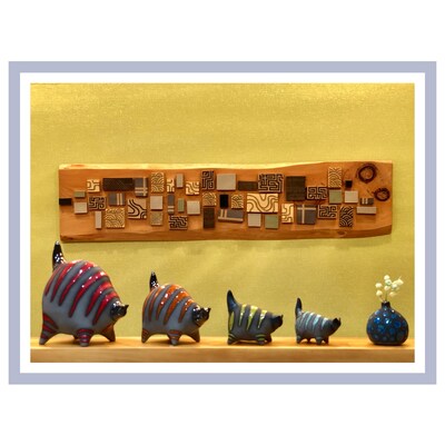 Ceramic Cat Sculpture, Modern Figurine for Home Decoration or as a Gift ...