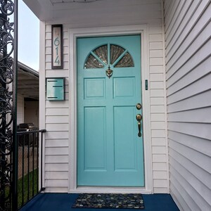 Modern Mailbox Post Mount Mailbox Black/robin Egg - Etsy