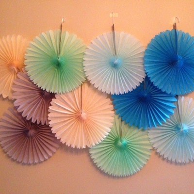 CLOSEOUT Tissue Paper Fan Wedding Decorations Birthday Party Backdrop ...