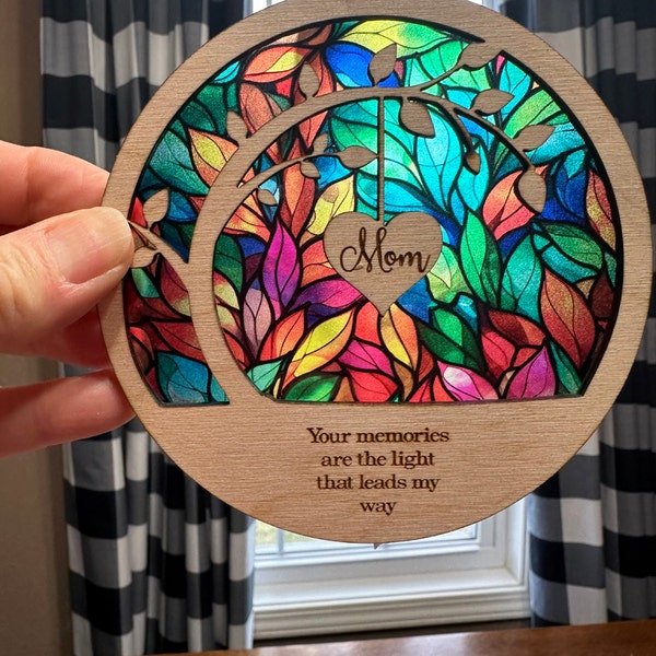 Sun Catcher Sympathy Gift, Poem Card Memorial Suncatcher, Wing Sympathy ...
