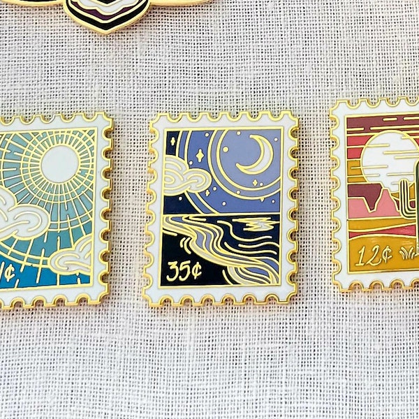 Desert Oasis Postage Stamp Enamel Pin // Lapel Pin / Cactus / Postage ...