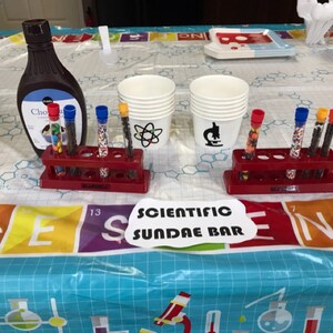 Science Party Snack Cups, Mad Scientist Party Cups, Science Birthday ...