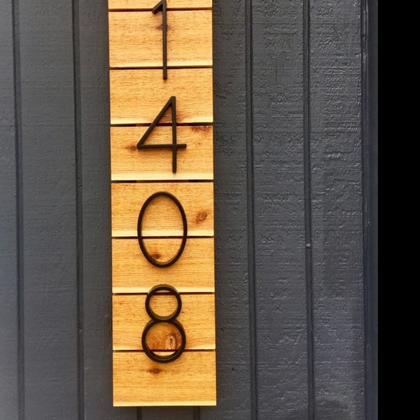 Double Decker Cedar House Numbers | Cedaraddress Sign | Black House ...