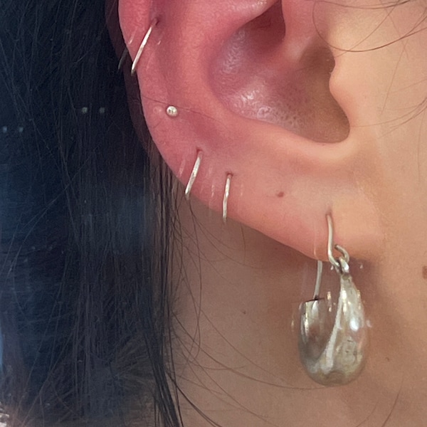 20G/18G Dot Flat Back Threadless Push Pin Labret Stud • Solid 925 ...