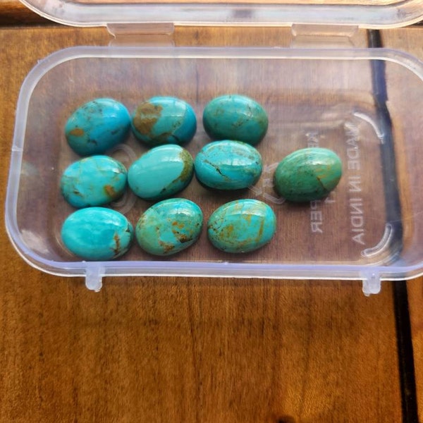 10 Pieces Blue Mohave Turquoise Oval Shape Loose Smooth Polished ...