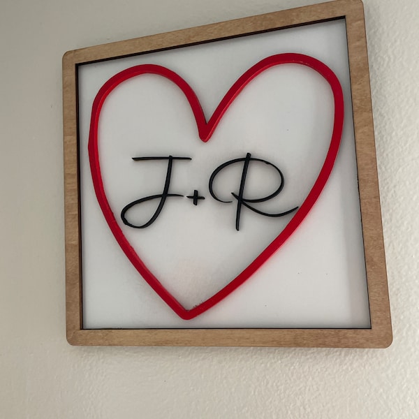 Personalized Initials Heart Sign - Valentines Heart With Initials ...
