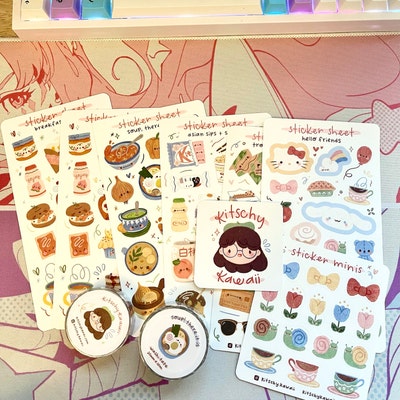 Tanghulu Strawberry Vinyl Sticker Kawaii Sticker Cute - Etsy