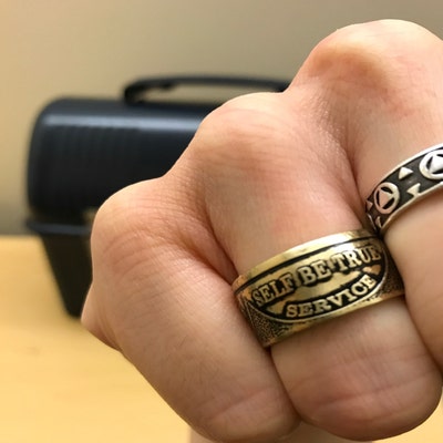 AA Ring, Sobriety, AA Anniversary, Alcoholics Anonymous, Coin Ring, AA ...