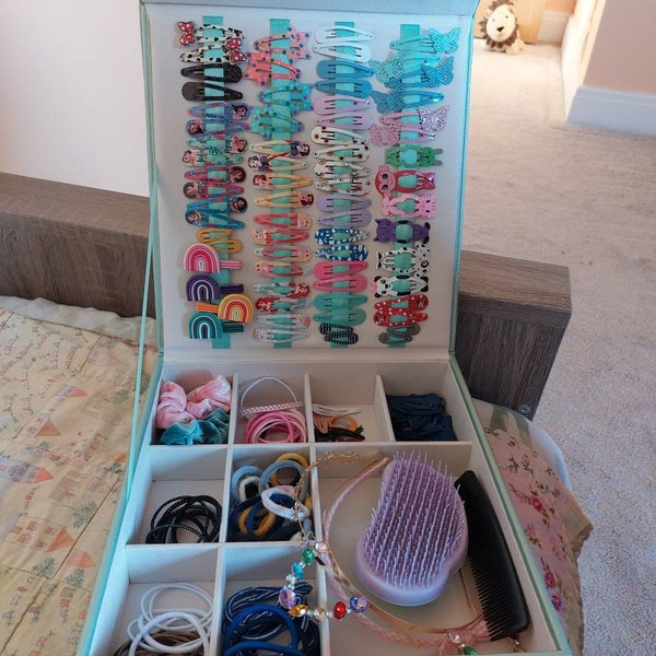 Girl's Hair Accessory Storage Box, Hair Clip Holder, Accessory ...