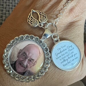 Rhinestone Pin to Attach to Bouquet, Memorial Photo Wedding Charm, Gift ...