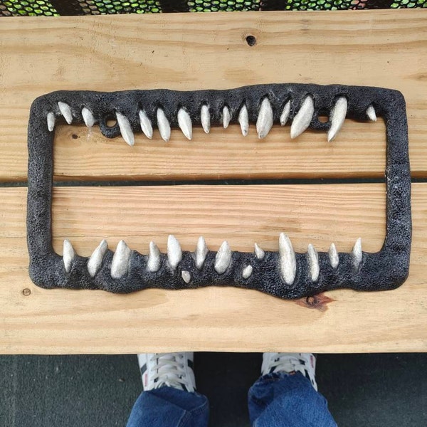 Creature Teeth Motorcycle License Plate Frame Anime Horror - Etsy