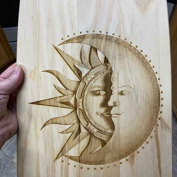 Digital Design File - Moon and Sun - Glowforge - Laser Ready - Engrave ...
