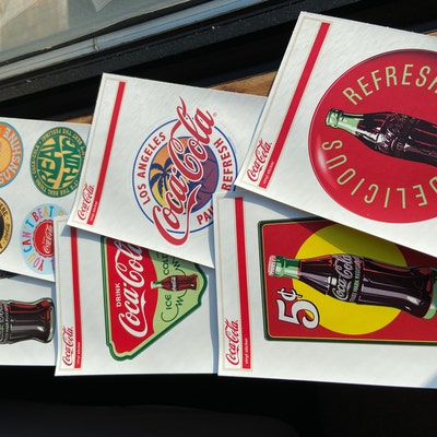 Coca-cola Vinyl Sticker 5 Cents Bottle, Officially Licensed by Coca ...