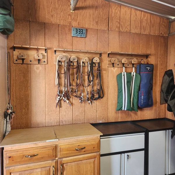 Old West "tucson" Wood Bridle Rack - Etsy