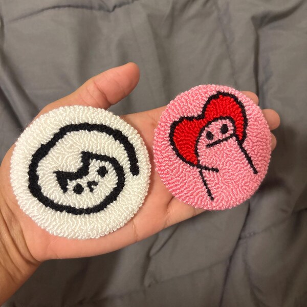 Handmade Drink Coaster, Halloween Coaster, Punch Needle Coaster, Punch ...