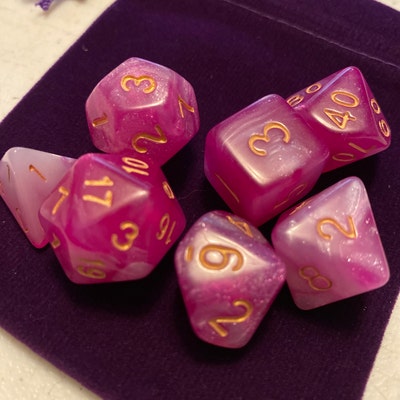 GLITTER CHARM Dnd Dice Set for Dungeons and Dragons, Pink Sparkly ...