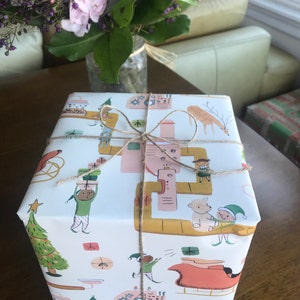 Elf Christmas Pattern Wrapping Paper Sheets Each Sheet 20x29 Holiday ...