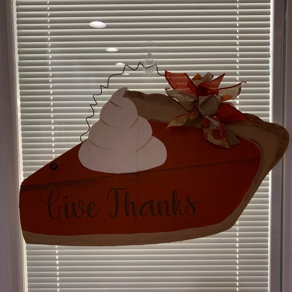 Pumpkin Pie Door Hanger. Fall Give Thanks Door Hanger. Fall Decor. Fall ...