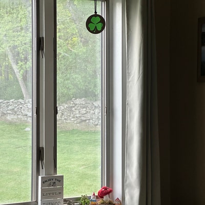 Stained Glass and Wood Window Charm New Home Gift Boho Suncatchers ...
