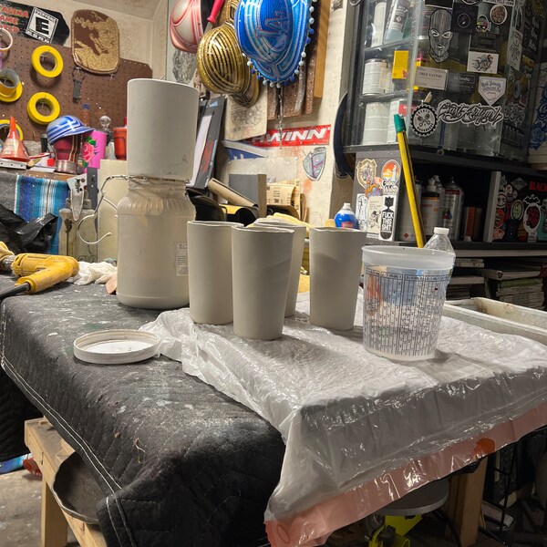 Handleless Mug Mold in Cylindrical Shape With Glaze Rim, Ceramic Slip ...